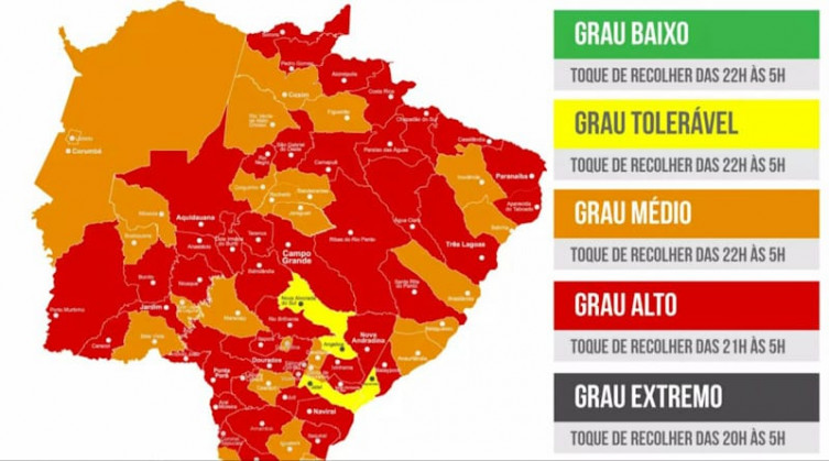 Prosseguir divulga novo mapa; MS zerou bandeira cinza, mas 48 ...